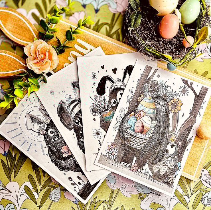 Easter Postcards - Spring Post Cards - Spring C... - Folksy