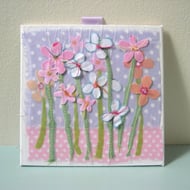 Flower Garden textile artwork - Folksy