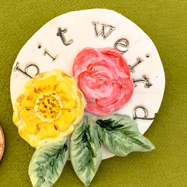Insult Flowers Pretty Swearing or Rude Brooch - Folksy