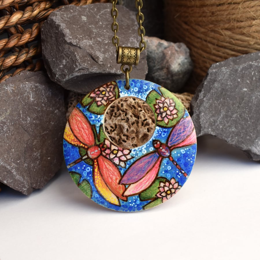 Dragonfly Dance. Pyrography dragonfly wooden ci... - Folksy