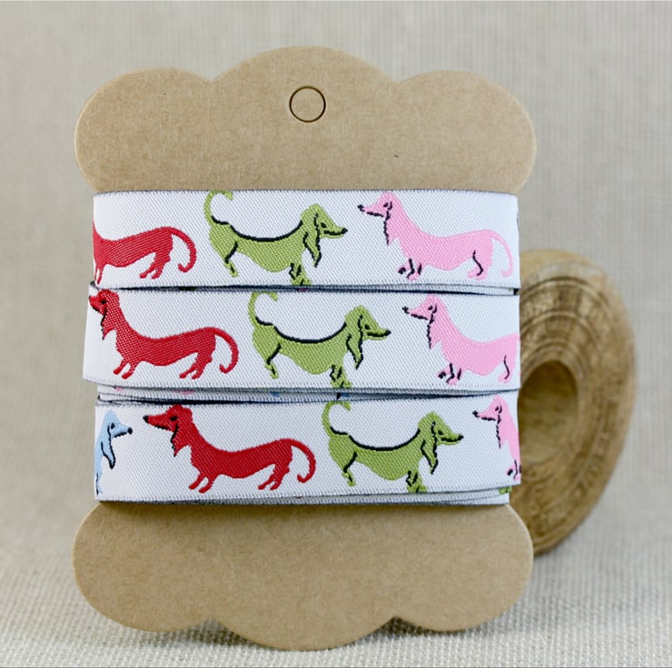 Dog Embroidered Ribbon, Animal Ribbon - Folksy