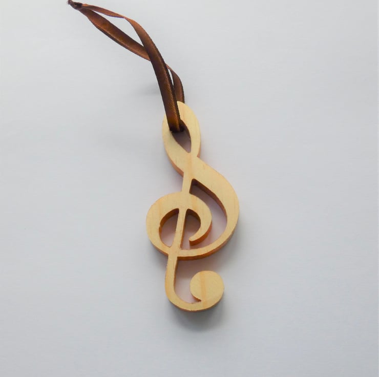 Unique Wooden Treble Clef Christmas Tree Decora... - Folksy