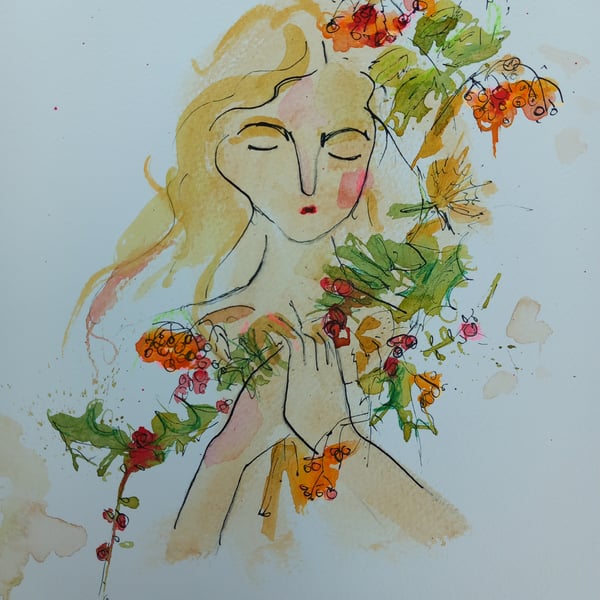 'Holding Rowan'' original unframed art - Folksy