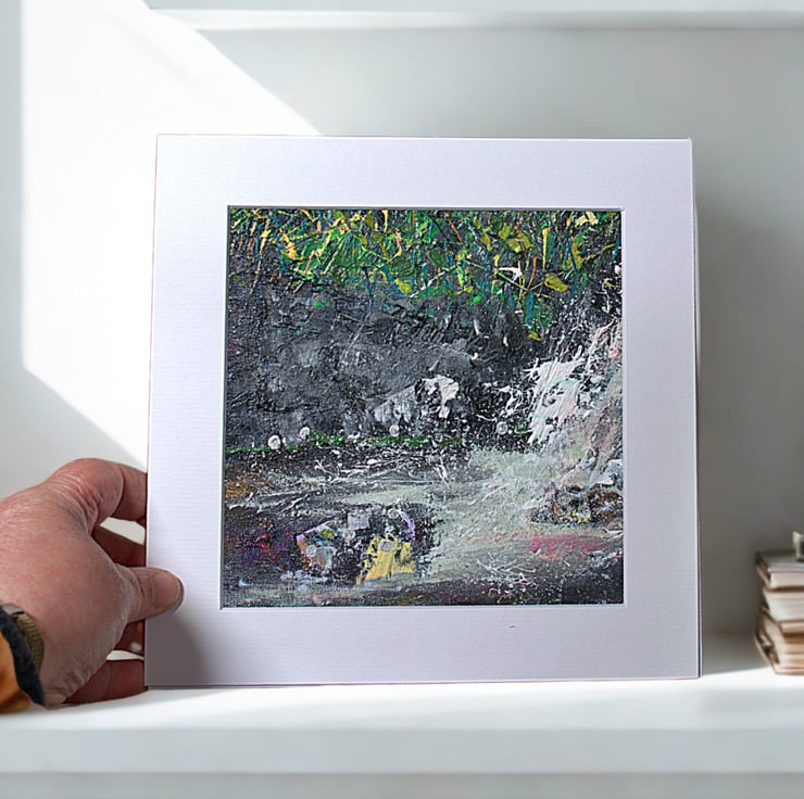 Landscape acrylic painting - rockpool - waterfa... - Folksy