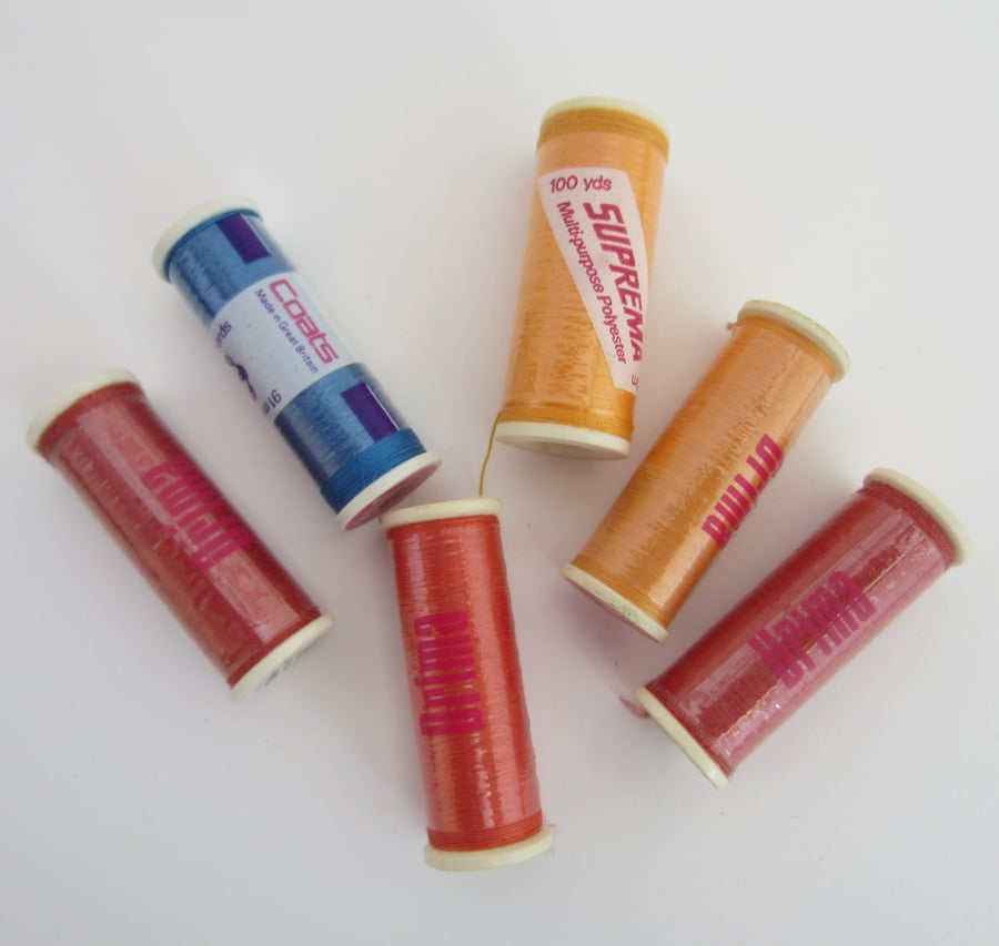 SALE 6 Reels of Coat's Drima and Suprema Sewing... - Folksy