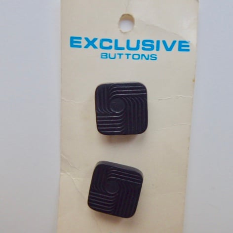 Black buttons, square buttons, vintage buttons. - Folksy