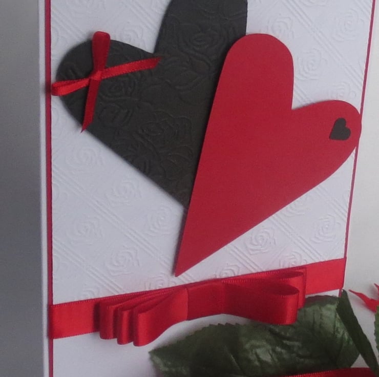 Hearts Valentines Day card - Folksy