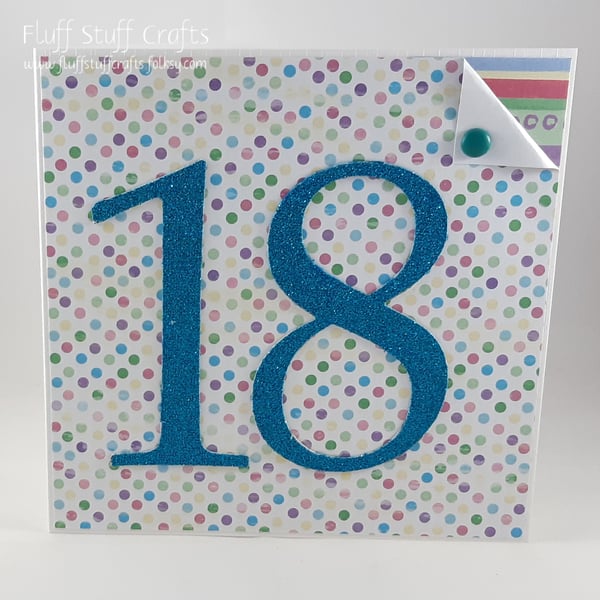 Handmade 18th birthday card - Folksy