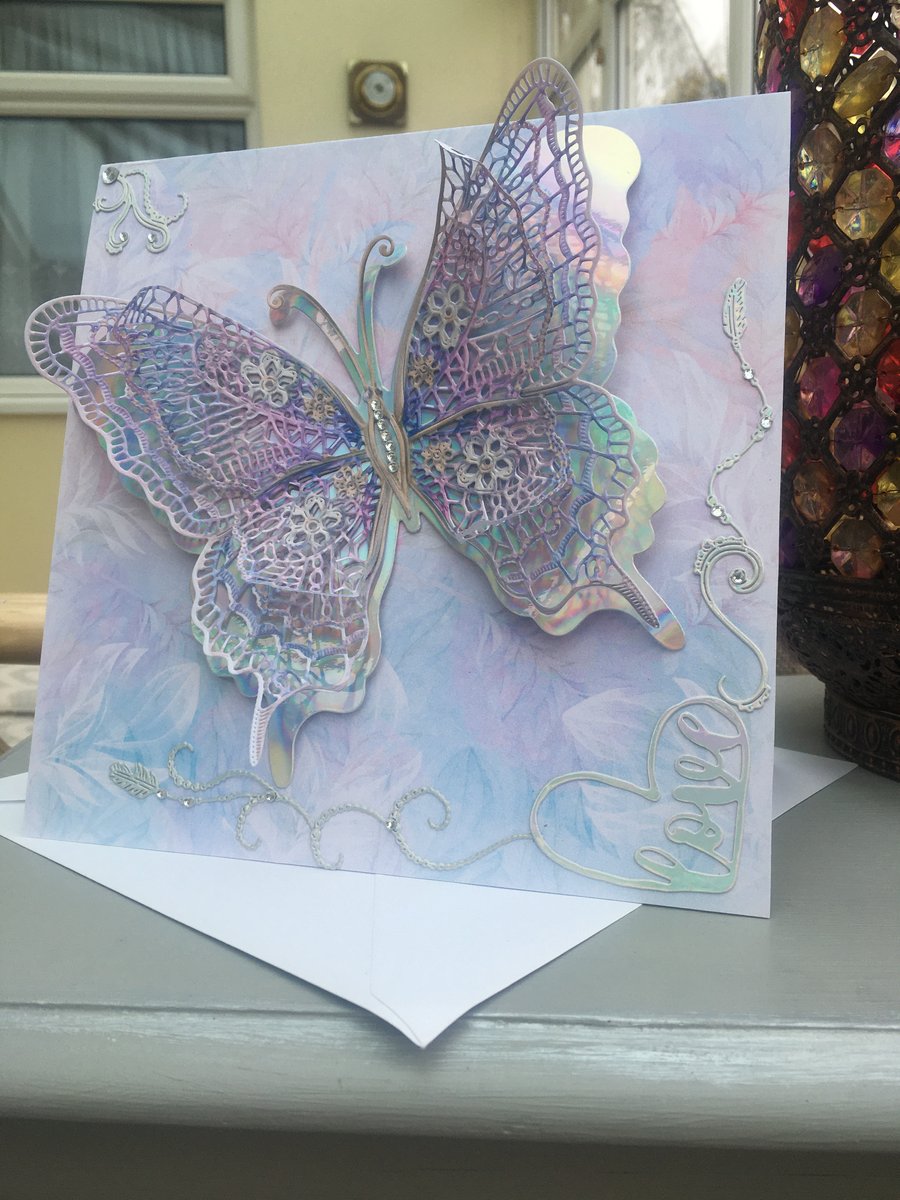Spectacular delicate butterfly love card - Folksy