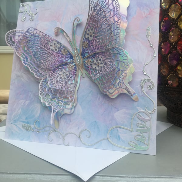Spectacular delicate butterfly love card - Folksy