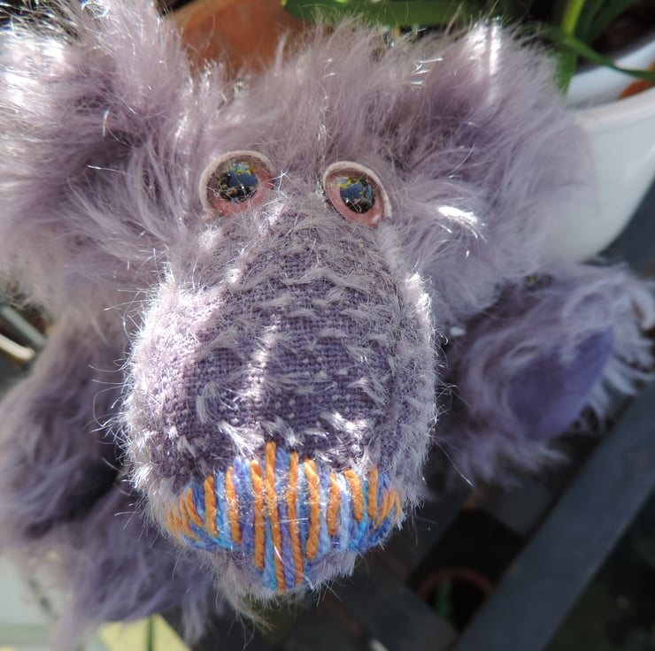 Mad Purple Mohair Bear! - Folksy