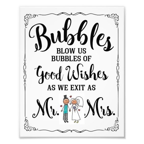50 Blow Bubbles For The Mr & Mrs Bubble Rib... - Folksy