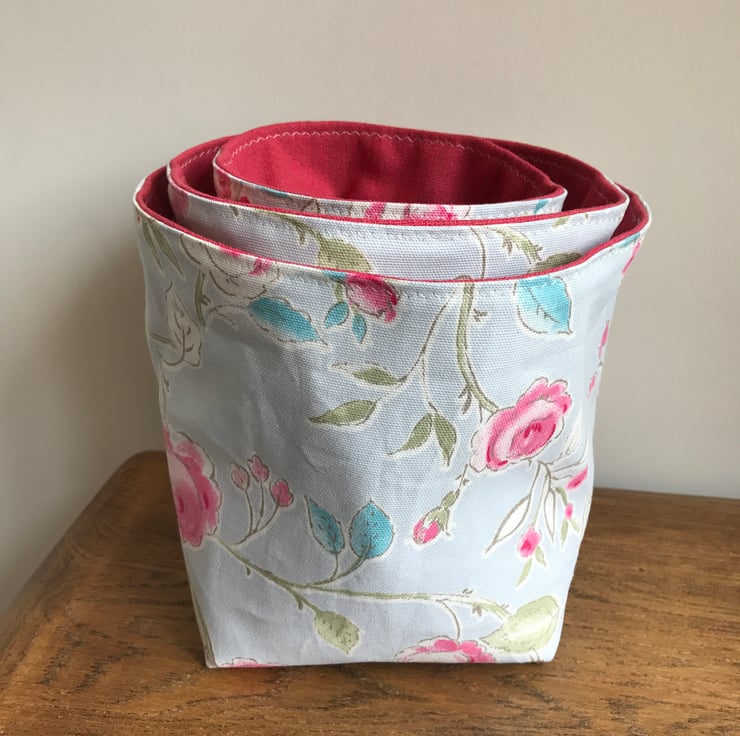 3 nesting fabric storage baskets - Folksy