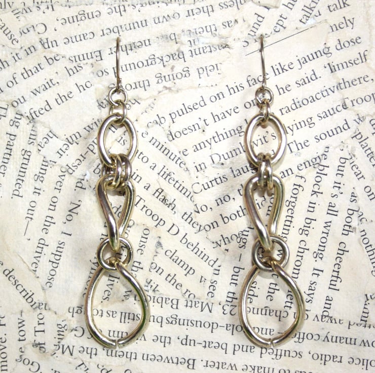 Chunky Gold Tone Chain Dangle Hook Earrings - Folksy
