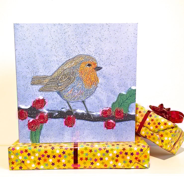 Robin christmas card - robin red breast bird - Folksy