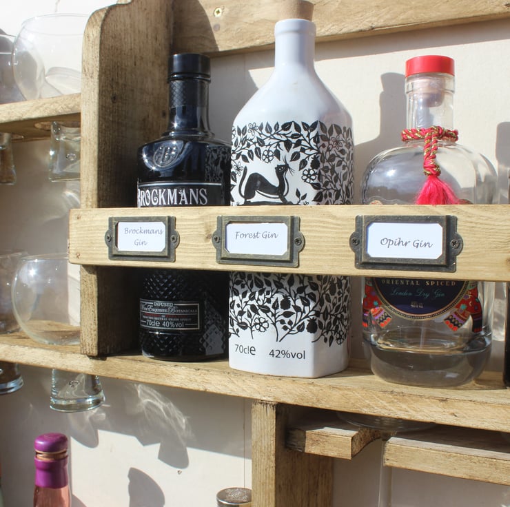 Gin rack, 8 bottles & 6 glass's storage rack - Folksy