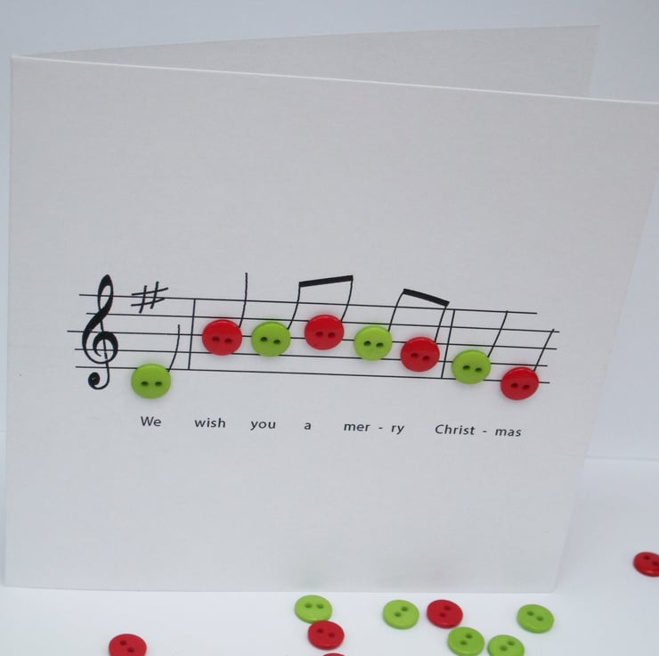 Pack of 4 Christmas Cards - Christmas Music Card - Folksy