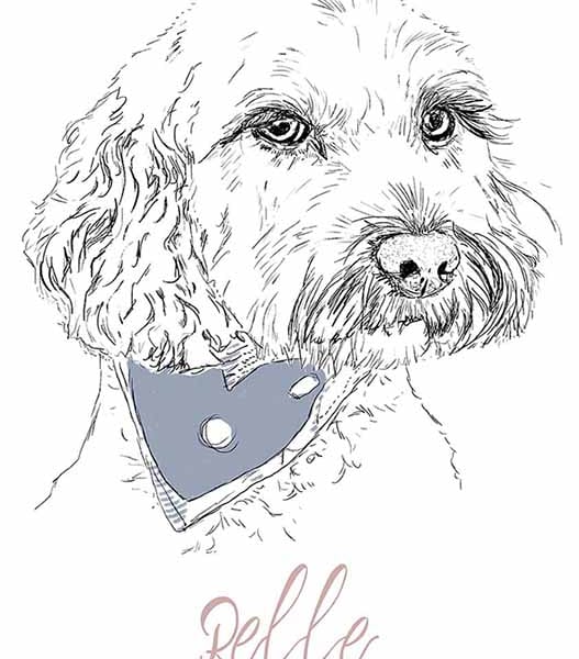 A4 Personalised cockapoo art print in red or pi... - Folksy
