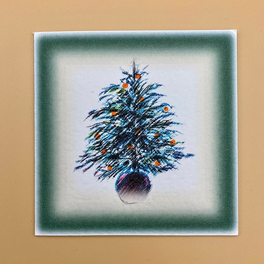 Fir Tree Christmas card, Original Design Print ... - Folksy