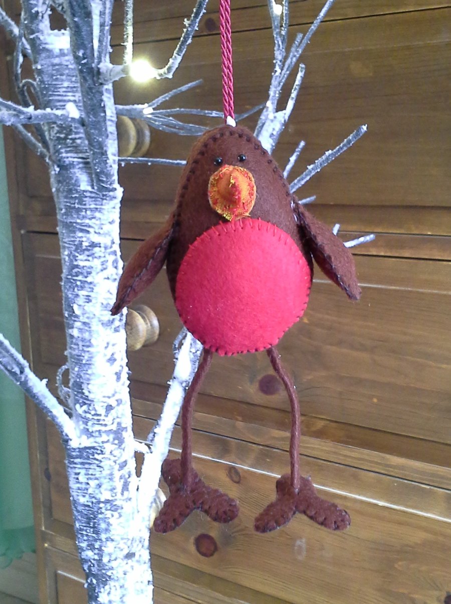 Felt robin decoration - Folksy