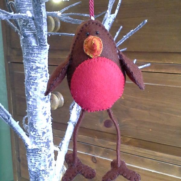 Felt robin decoration - Folksy