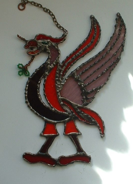 Stained Glass Liver Bird Suncatcher Wall Decora... - Folksy