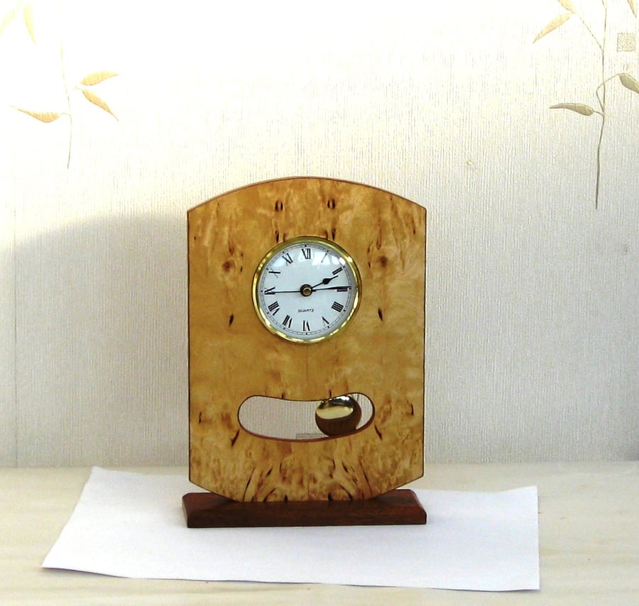 Handmade Wood Pendulum Clock with Quartz Movement - Folksy