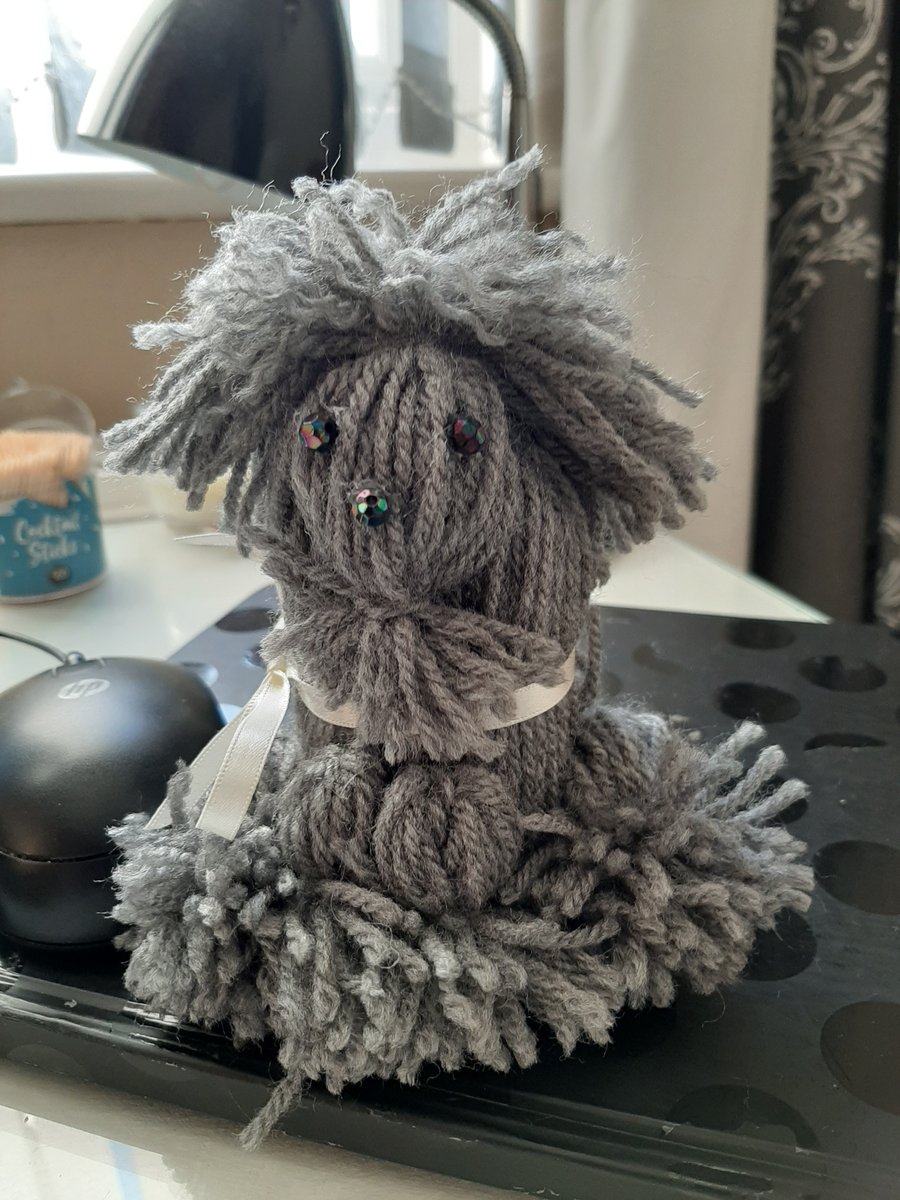 Handmade woollen dog made with recycled materials - Folksy