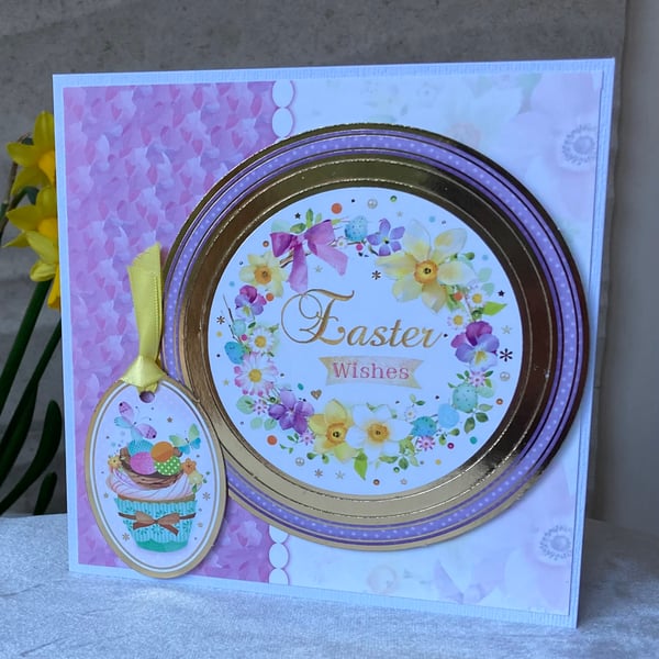 Happy Easter. Easter Card. Easter Card with Flo... - Folksy