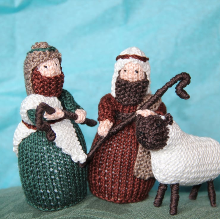 Cotton Hand Knitted Nativity - Folksy