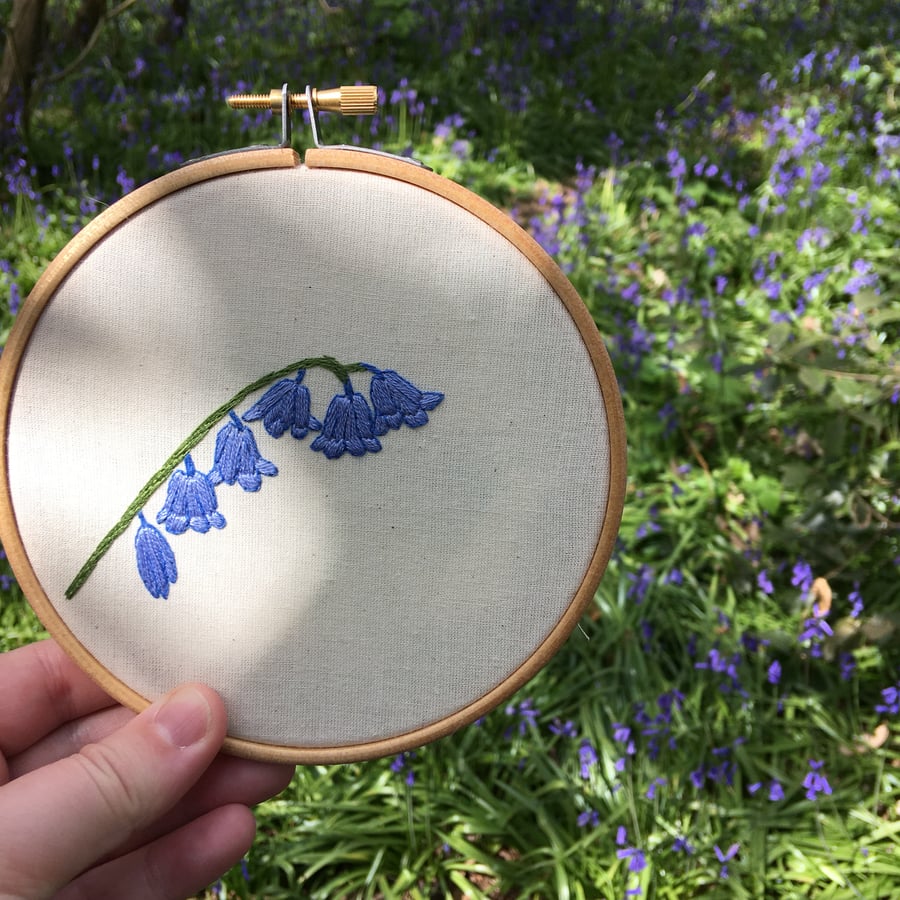 Bluebell embroidery kit, spring craft project, ... - Folksy