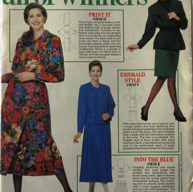 A multi-size sewing pattern for a wonan's autum... - Folksy