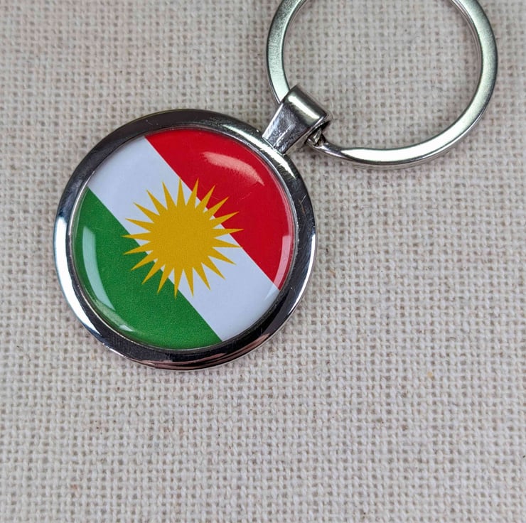 Kurdistan Flag Keyring - Kurdistan Flag Keychain - Folksy