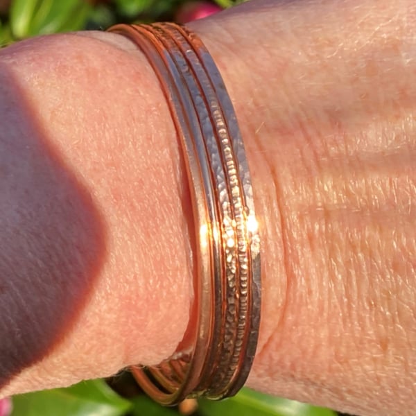 copper bracelet copper bangle thin bangle made ... - Folksy