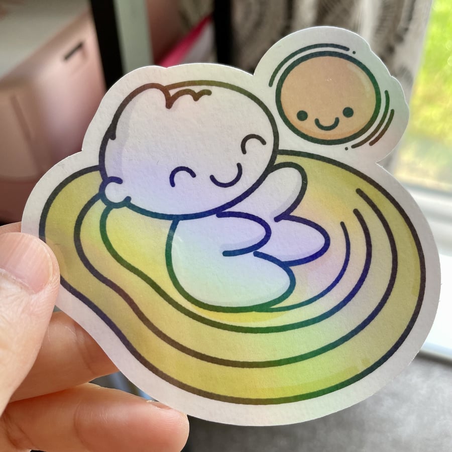 Avocado Pool Floatie Holographic Die Cut - Cute... - Folksy