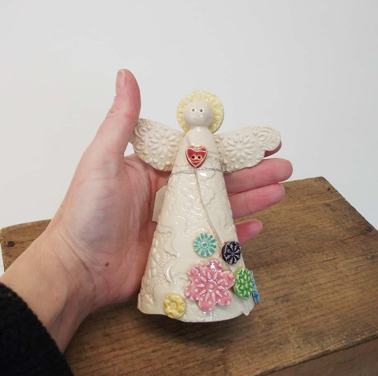 Large Ceramic Angel Christmas decoration Potter... - Folksy