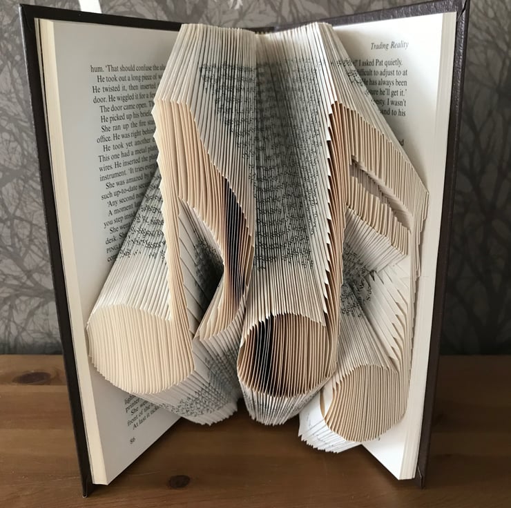 Folded Book Art - Book Sculpture - Musical Notes - Folksy