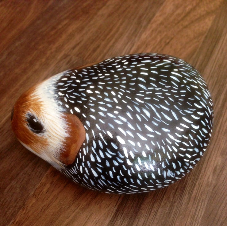 Hedgehog hand painted on rock - Folksy