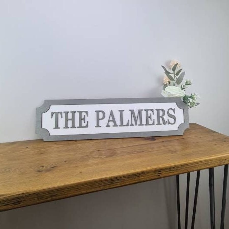 The Palmer Family - 3D Birch Sign Street Train ... - Folksy