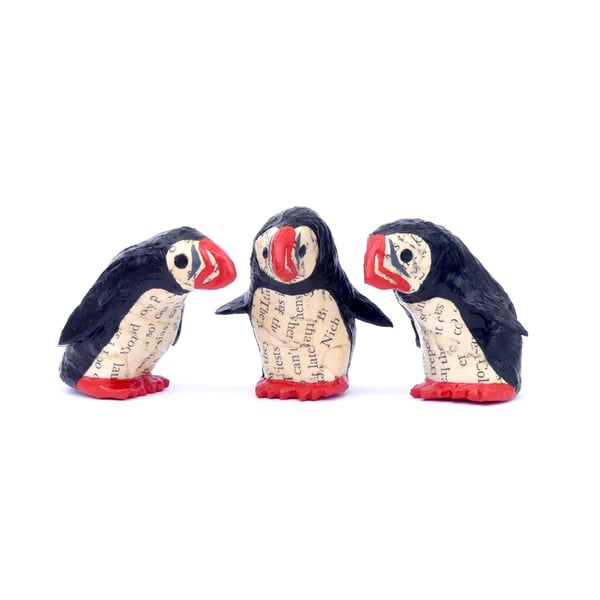Handmade Paper Puffins - Folksy
