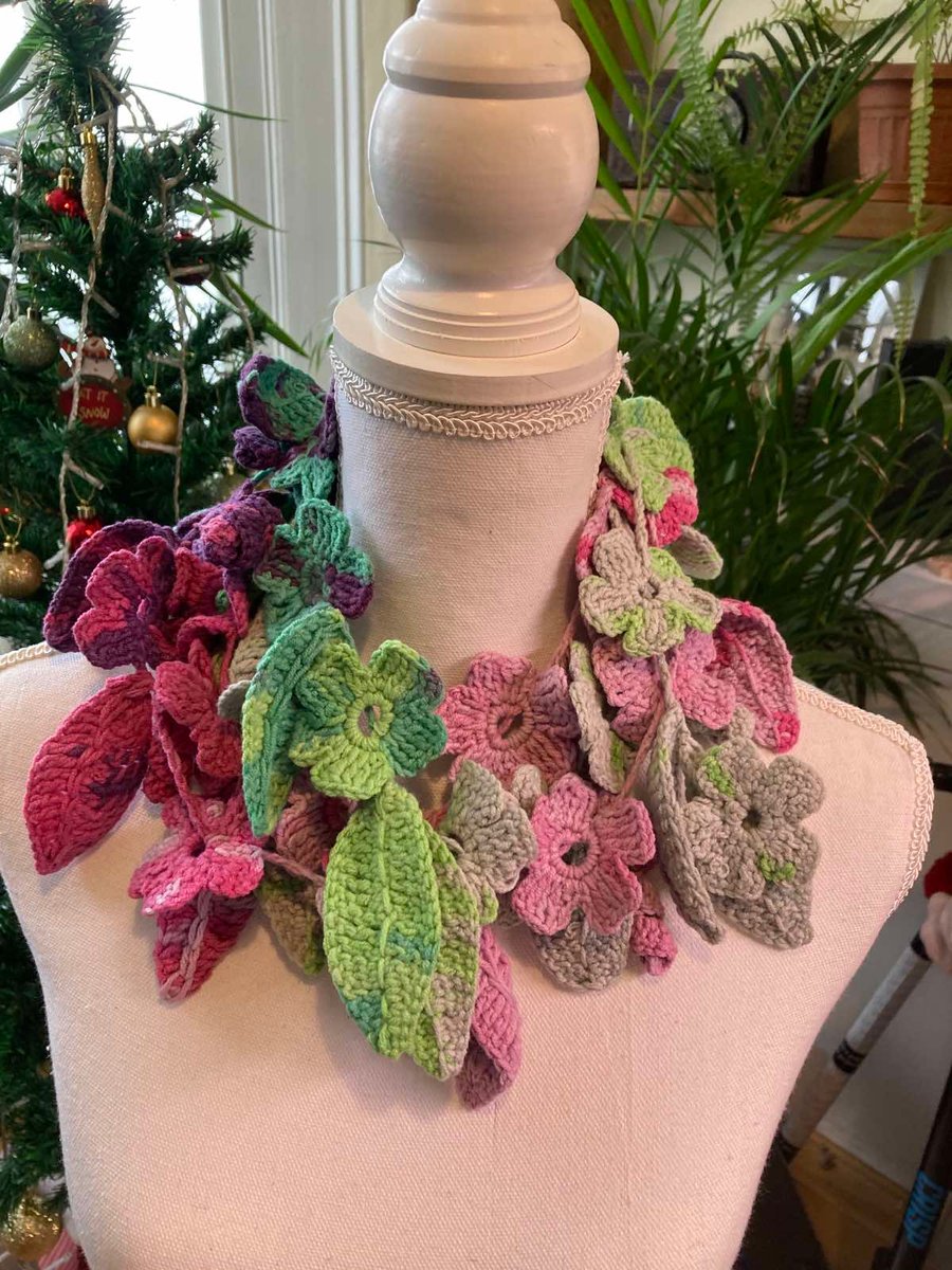 Crochet rainbow pastel colors flowered neck wra... - Folksy