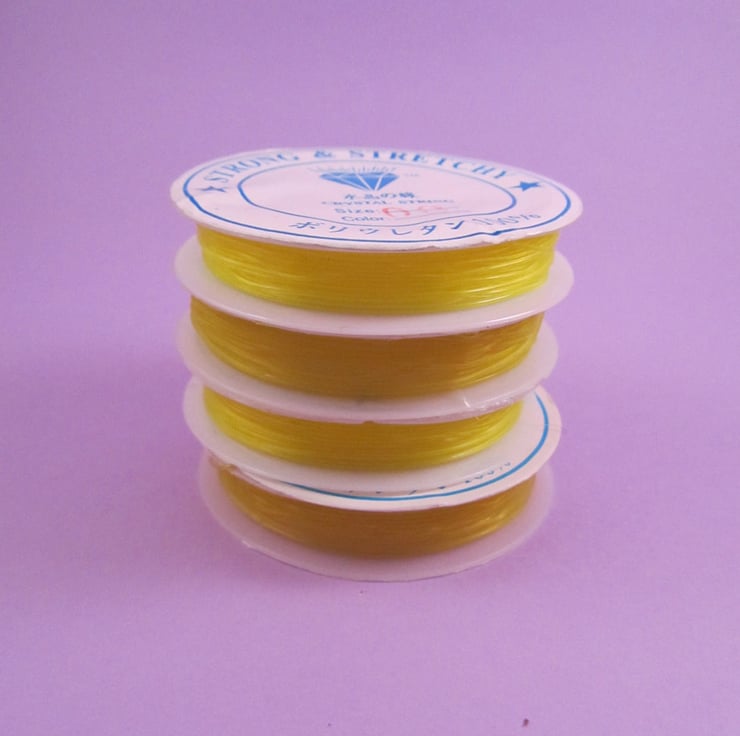 Yellow Beading Elastic, 0.8 mm, 4 reels, Crysta... - Folksy