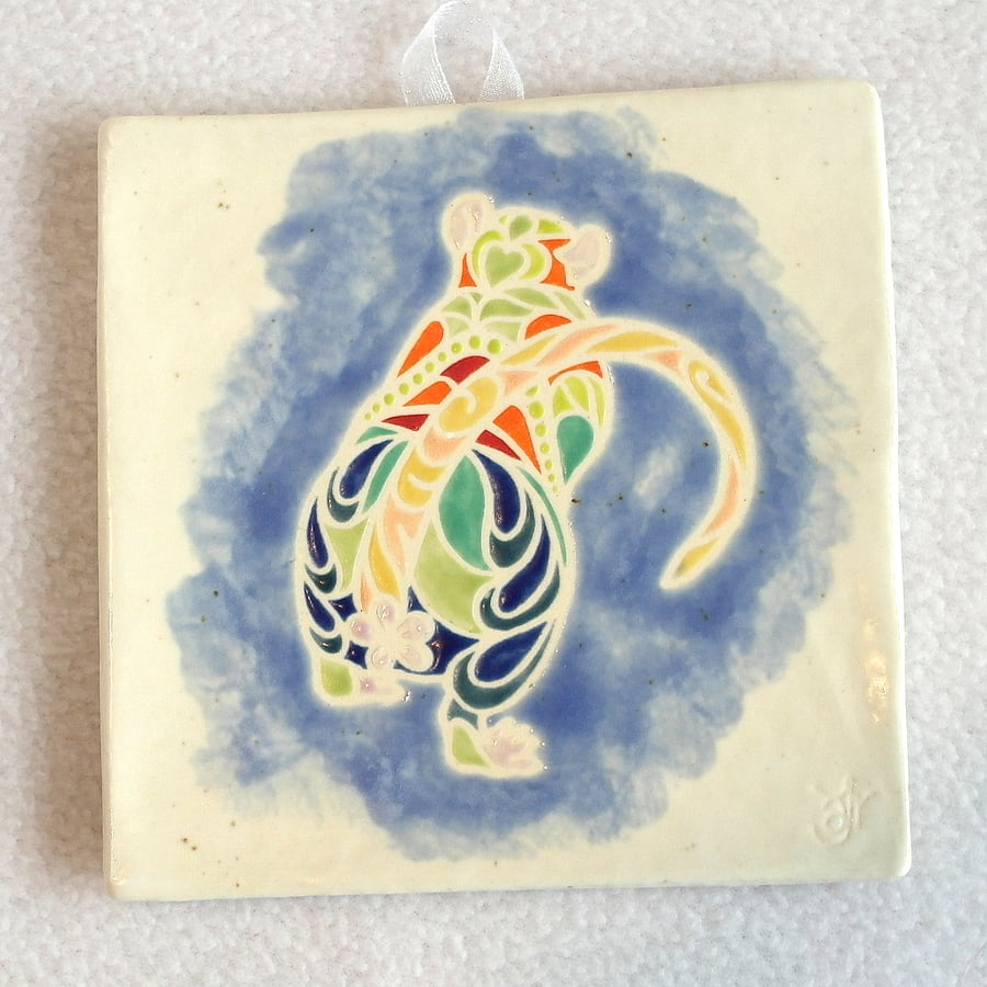 WP17 Wall plaque tile rat ratty picture - Folksy