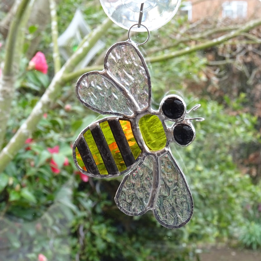 Stained Glass Bee Suncatcher - Folksy