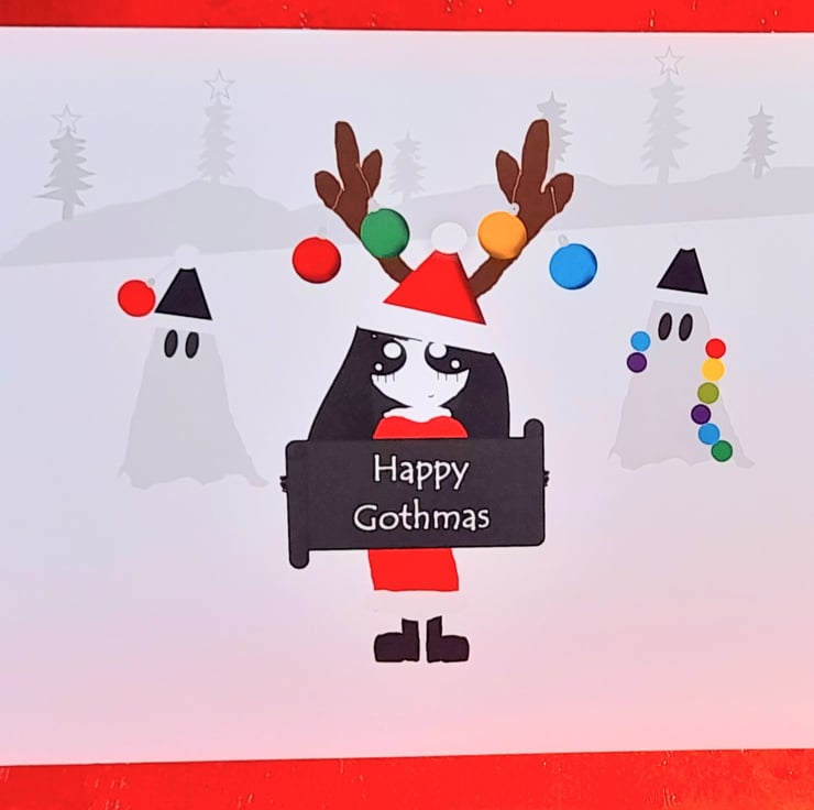 Happy Gothmas Christmas Card - Folksy