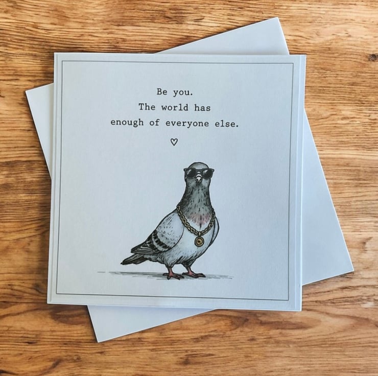 Funny Pigeon Birthday Card. Handmade Humorous B... - Folksy