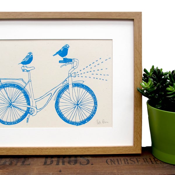Art print 'Night Ride' A4 Screen printed with ... - Folksy