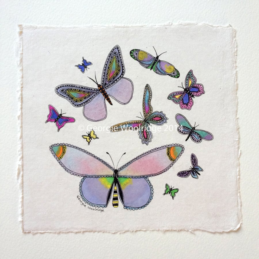 'Butterflies' Original drawing - Folksy