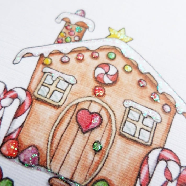 Mini Christmas Card - Gingerbread House - Folksy