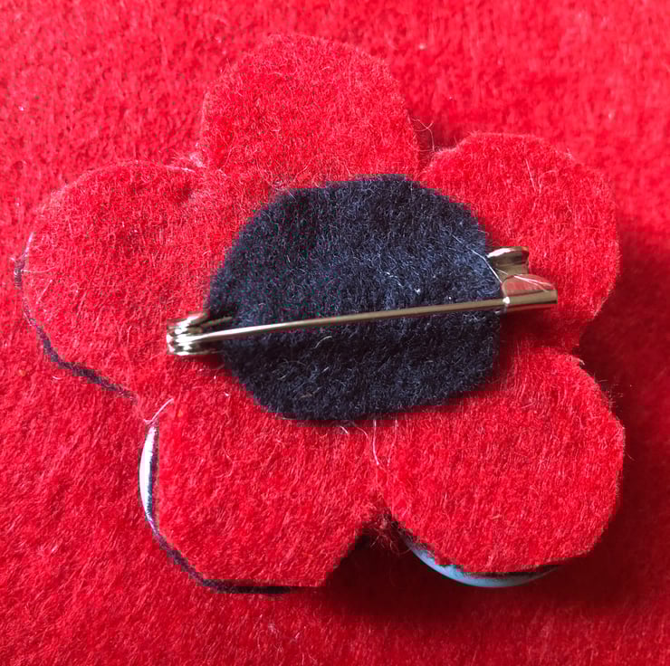 Handmade flower button brooch - Folksy